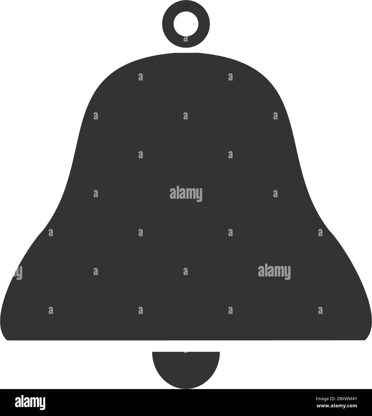 Bell. Black Icon Flat on white background Stock Vector Image & Art - Alamy
