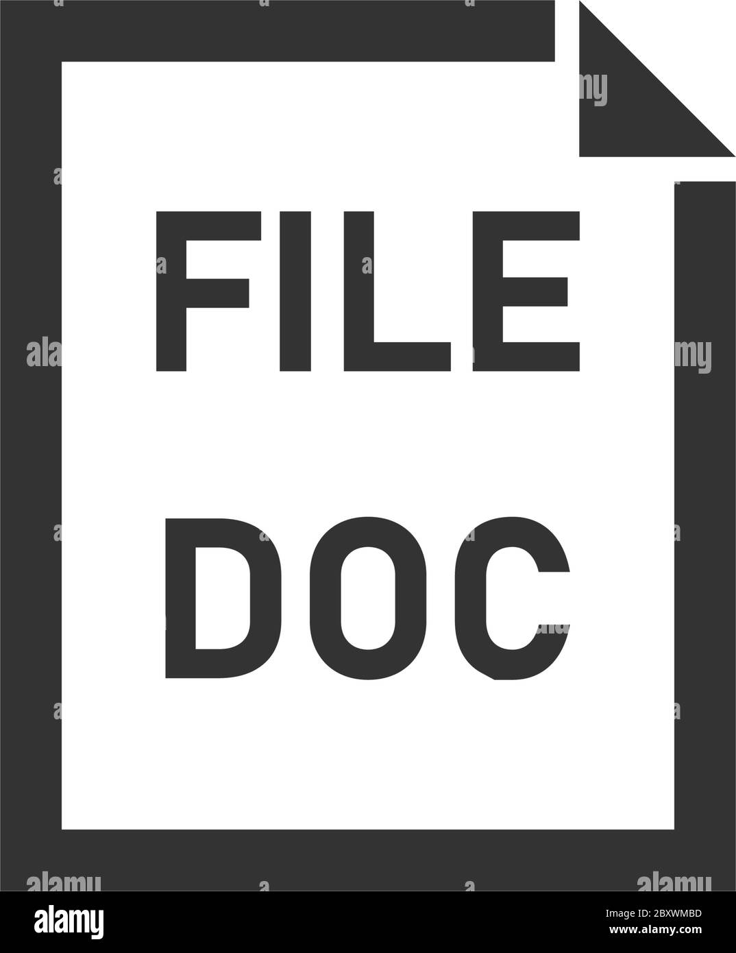 DOC File. Black Icon Flat on white background Stock Vector Image & Art ...
