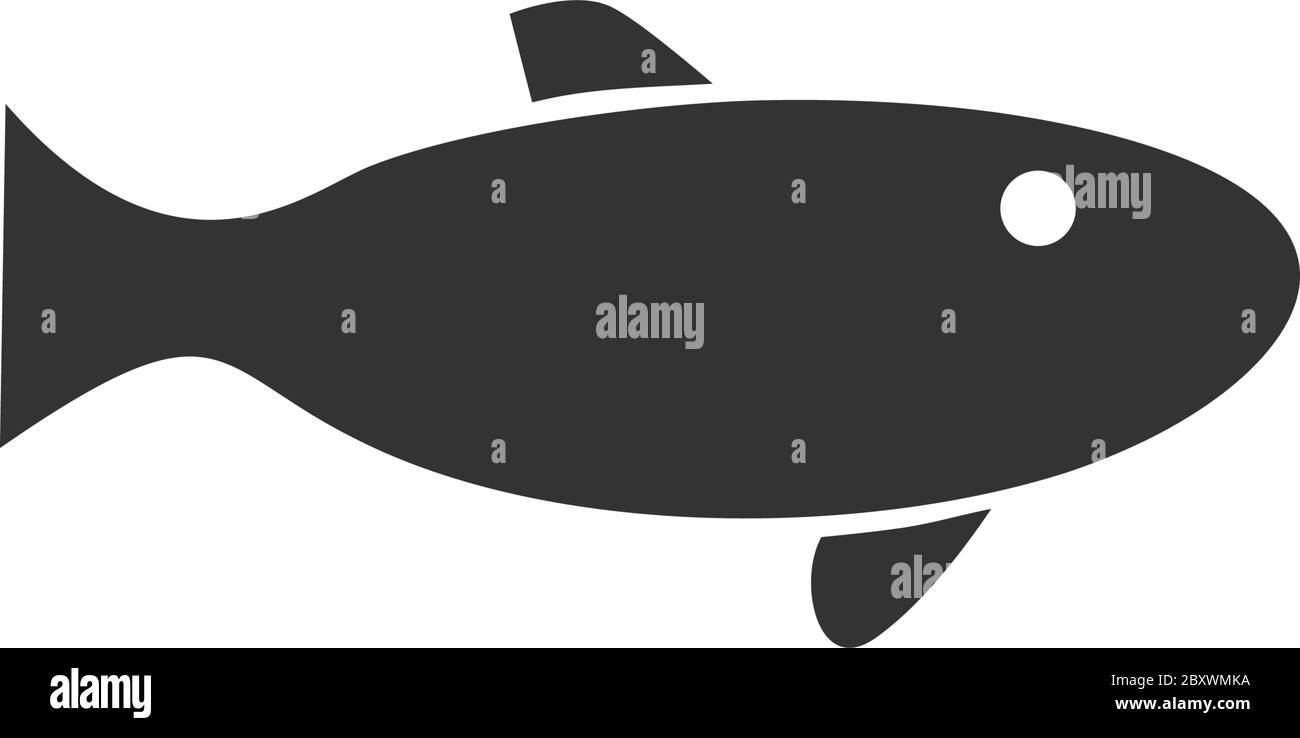 Fish. Black Icon Flat on white background Stock Vector Image & Art - Alamy