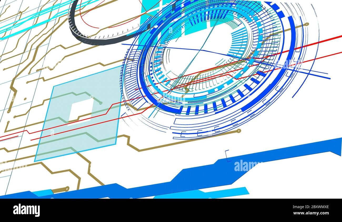 abstract technology background with circles Stock Photo - Alamy