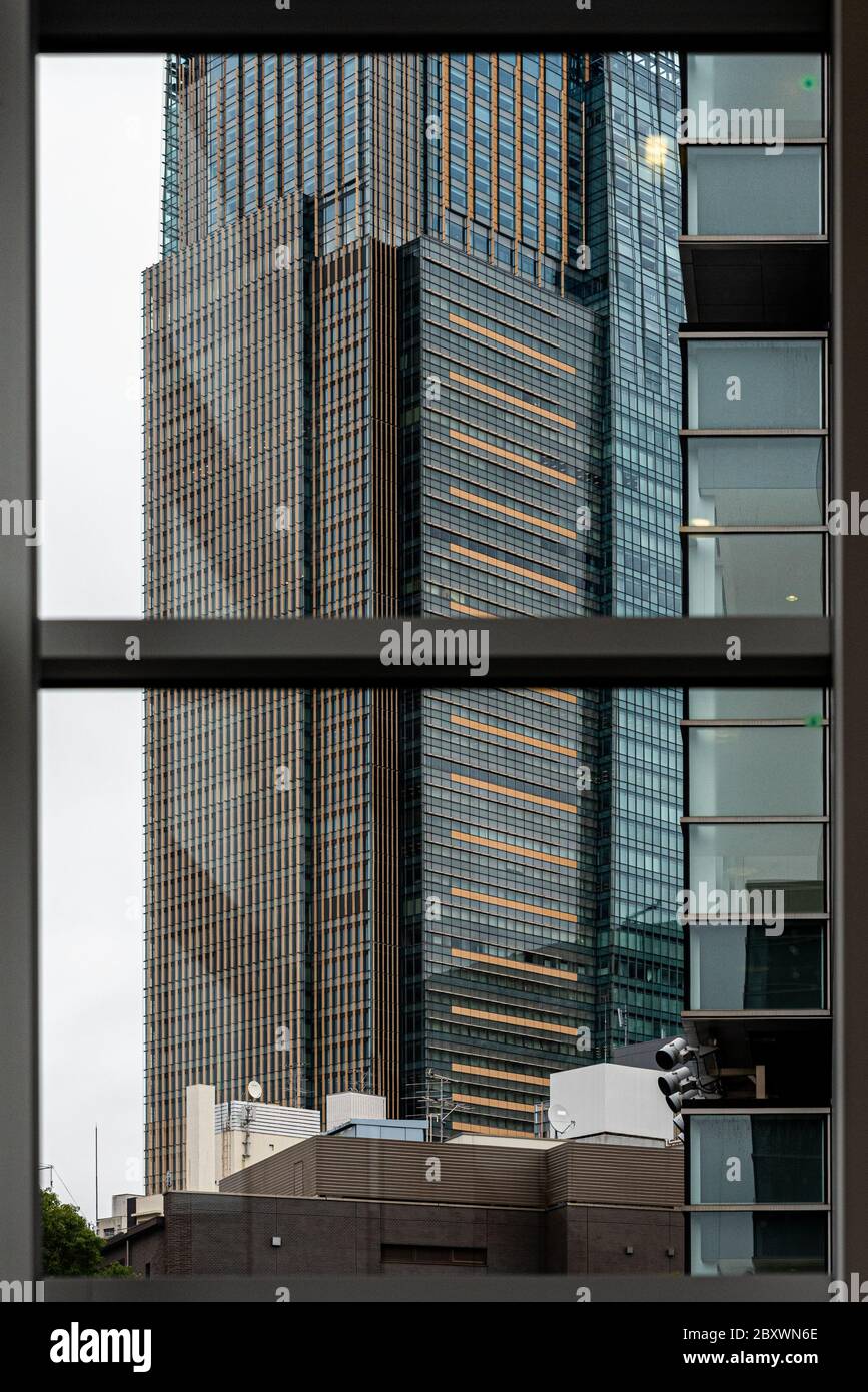 Tokyo skyscrapers as seen from the window of the National Art Center ...