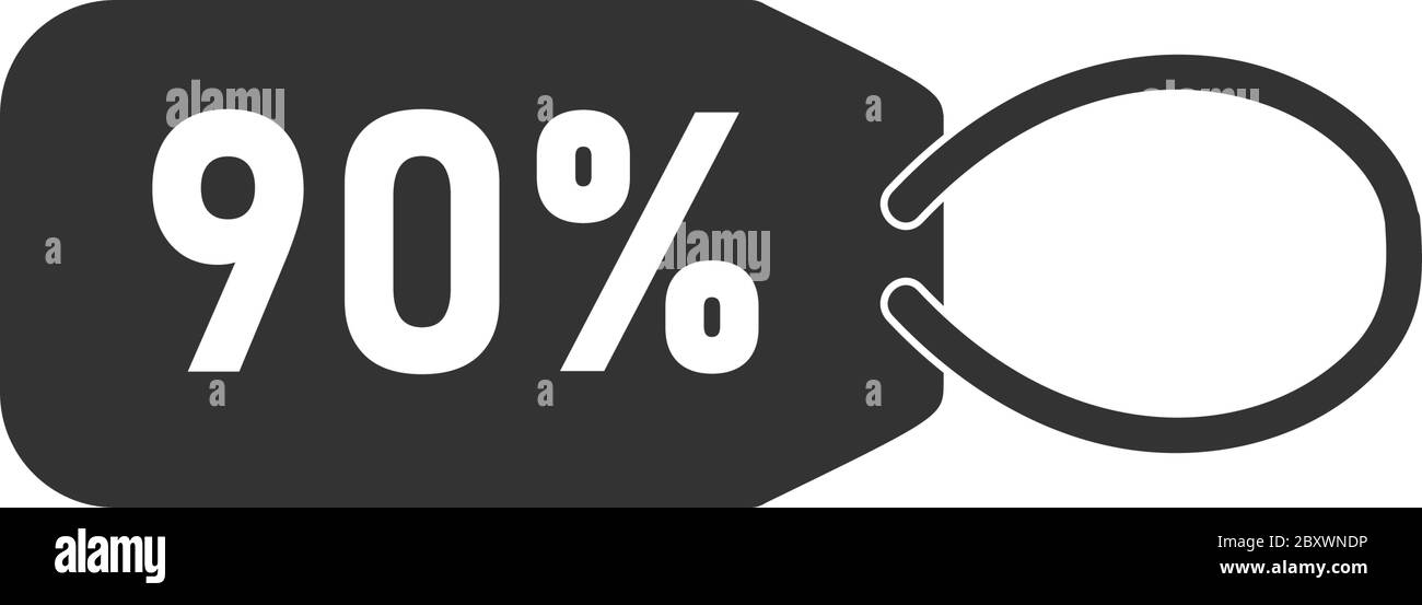 90 percent discount. Black Icon Flat on white background Stock Vector ...