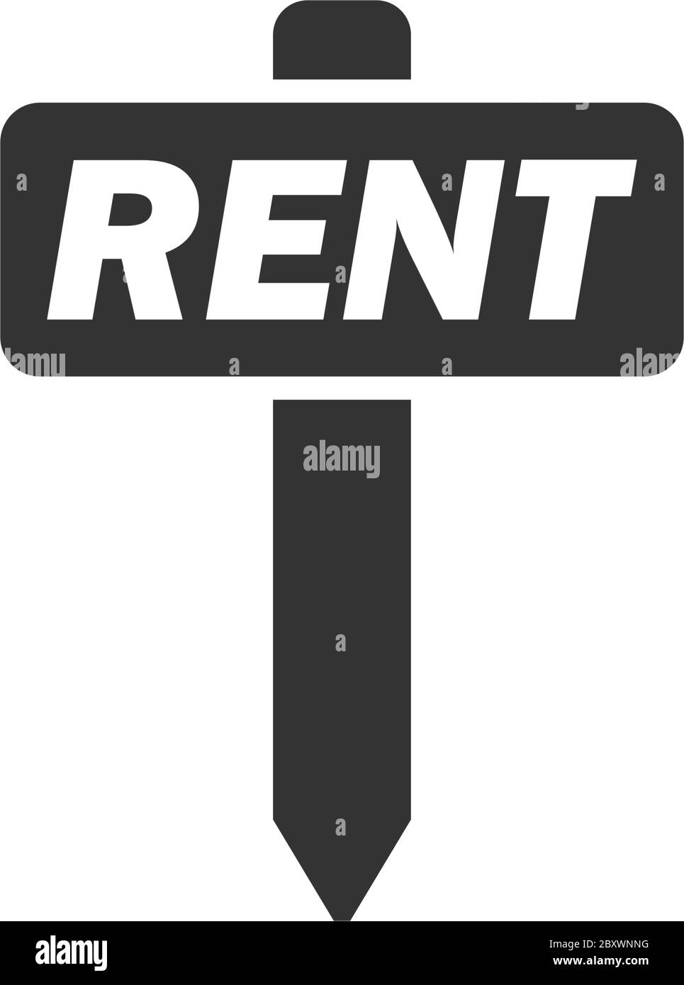 For Rent. Black Icon Flat on white background Stock Vector Image & Art ...