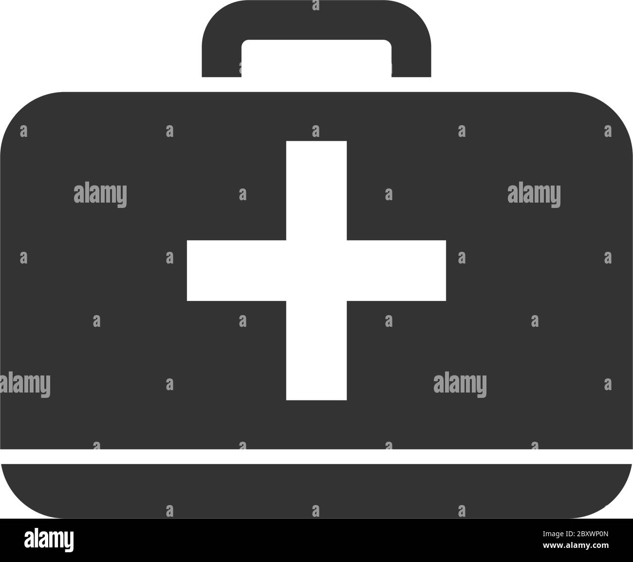 First aid kit. Black Icon Flat on white background Stock Vector Image ...