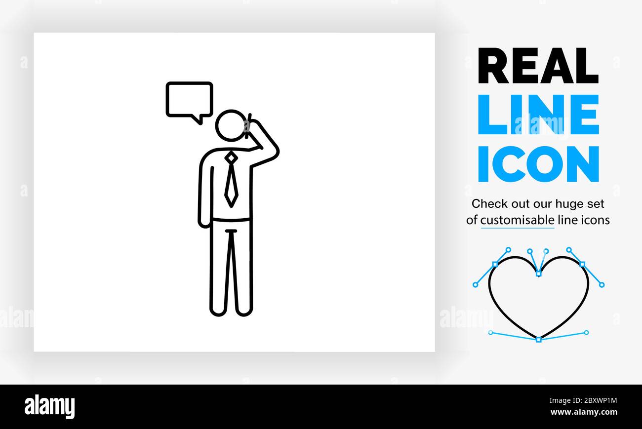 Calling line icon outline Stock Vector Images - Alamy