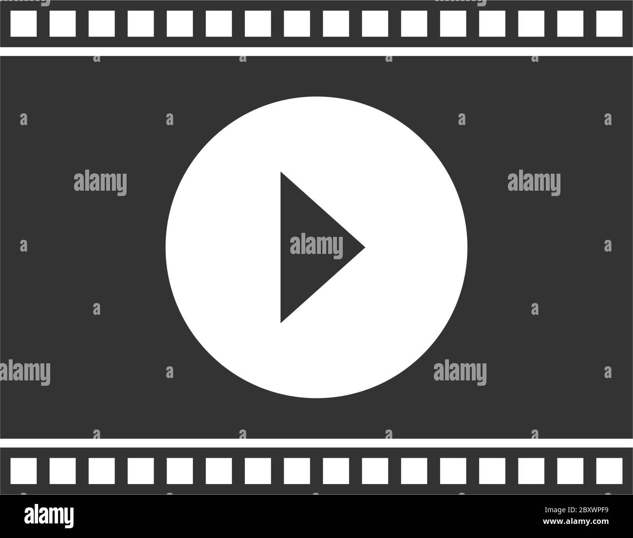 Movie. Black Icon Flat on white background Stock Vector Image & Art - Alamy