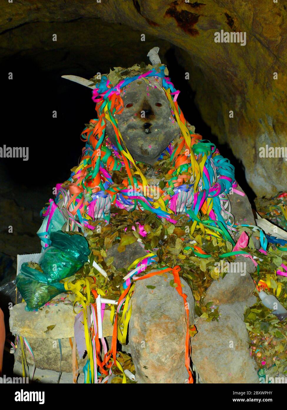 Figure of El Tio - the lord of underworld in silver mines of Cerro Rico ...