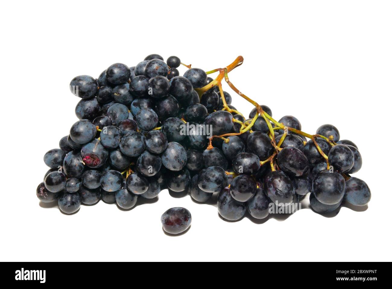 Black grapes isolated on white Stock Photo - Alamy