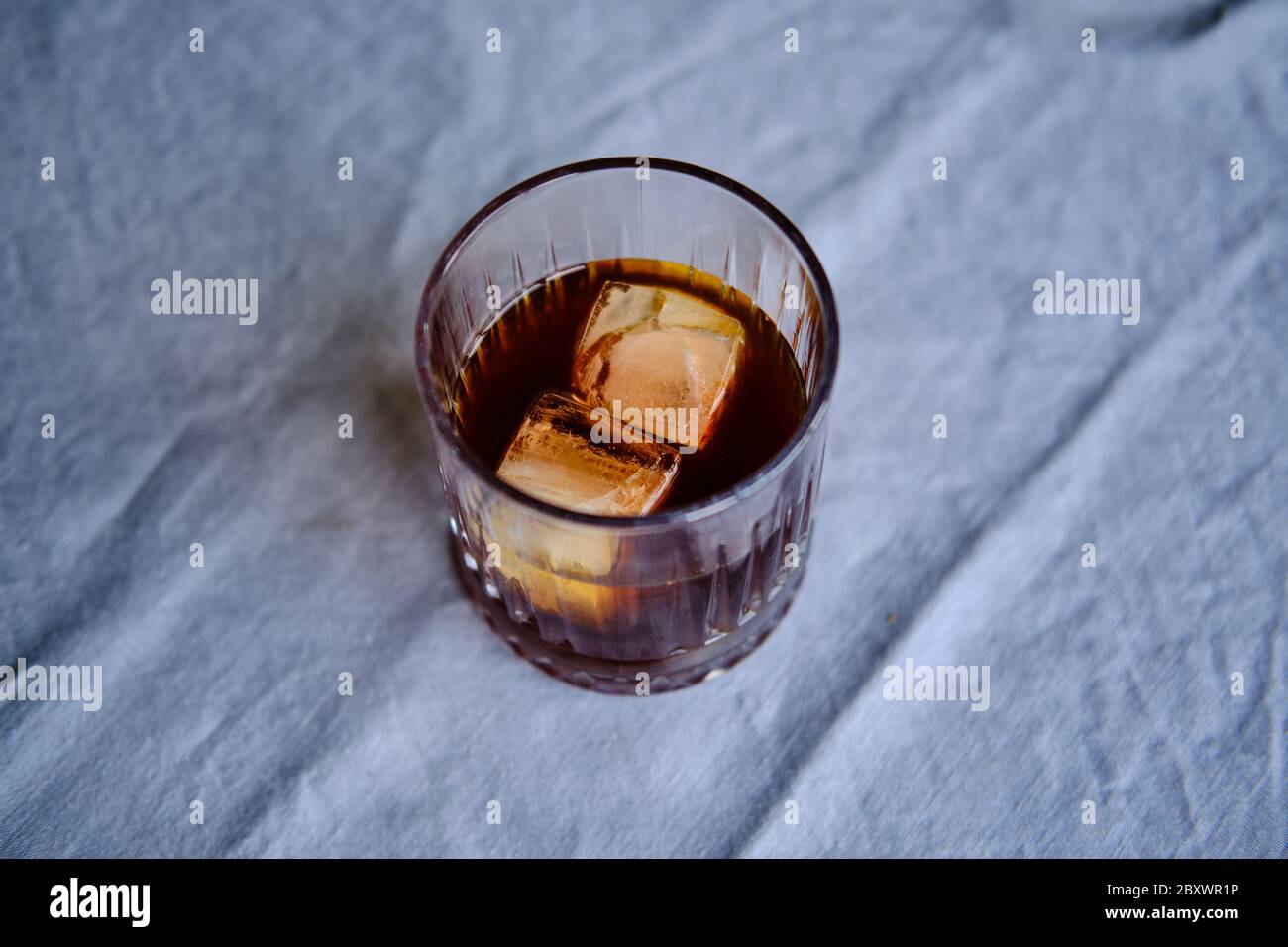 Cold brew coffee with two ice cubes, concept for cold coffee Stock ...