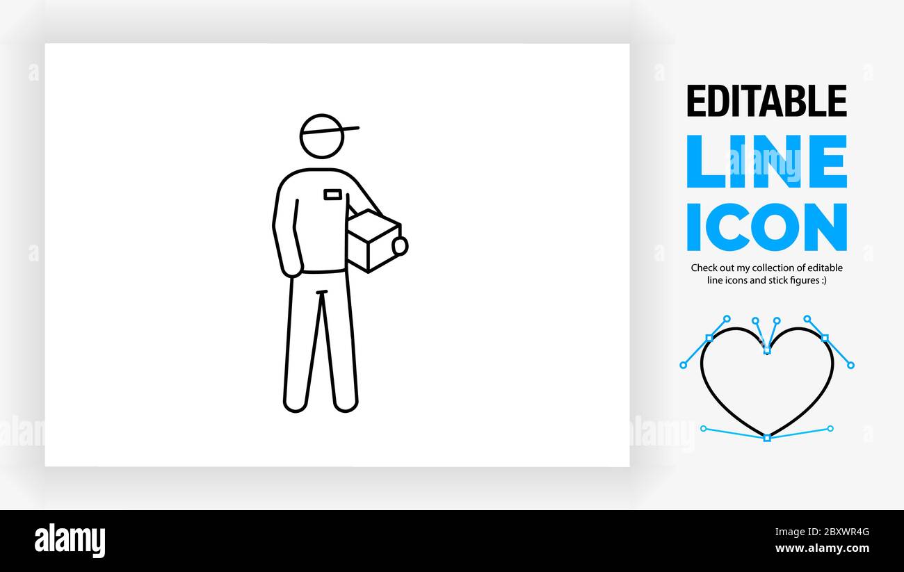 Worker box icon outline Stock Vector Images - Alamy