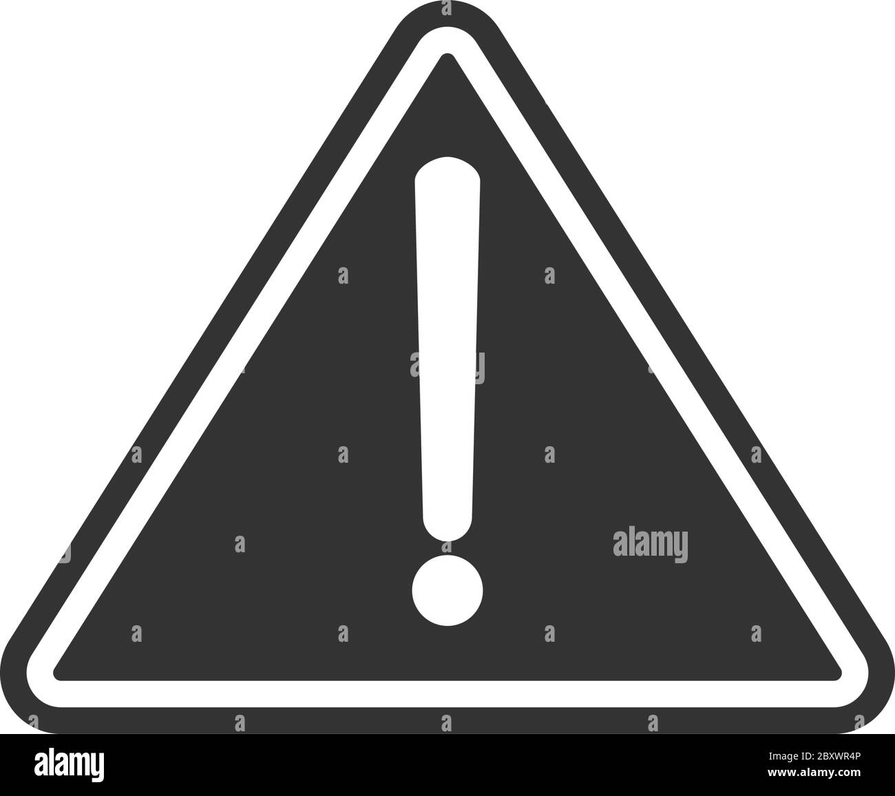 Attention. Black Icon Flat on white background Stock Vector Image & Art ...