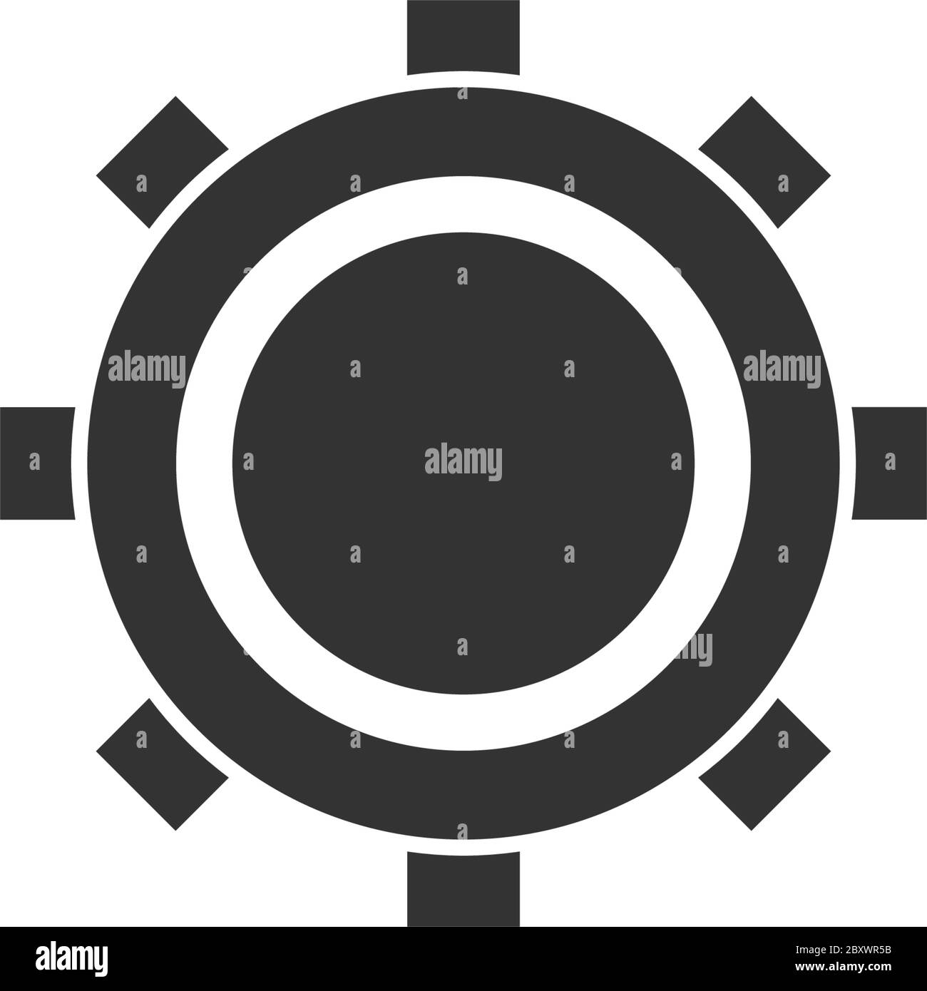 Cog. Black Icon Flat on white background Stock Vector Image & Art - Alamy