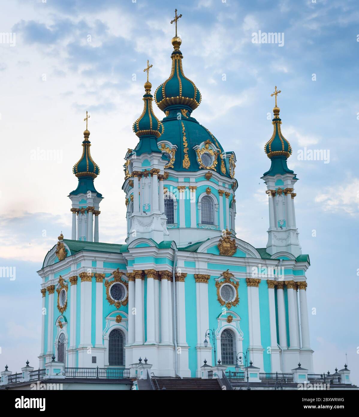Famous St. Andrews church at twilight. Kiev, Ukraine Stock Photo - Alamy