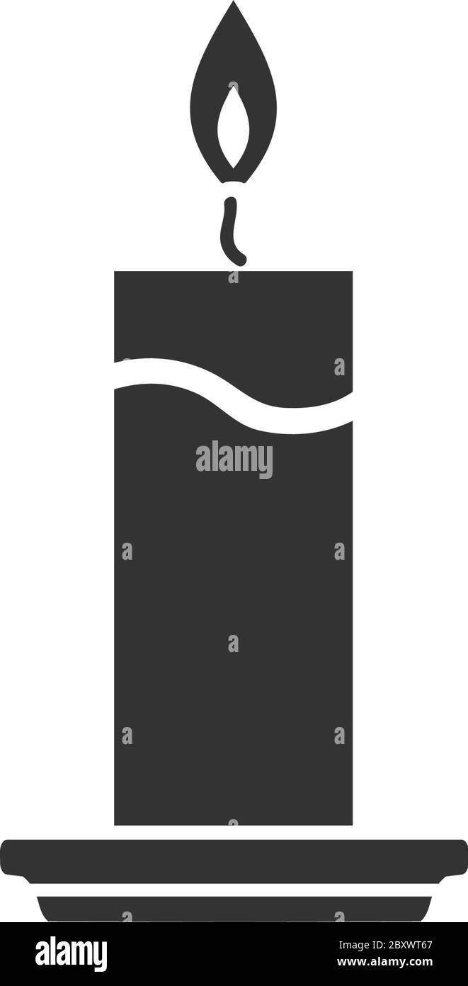 Flat yellow candle icon Black and White Stock Photos & Images - Alamy