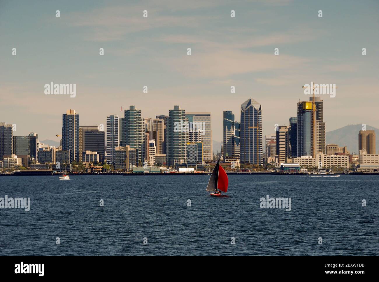 San Diego, California, USA - February 2017: Wide angle view of the city ...