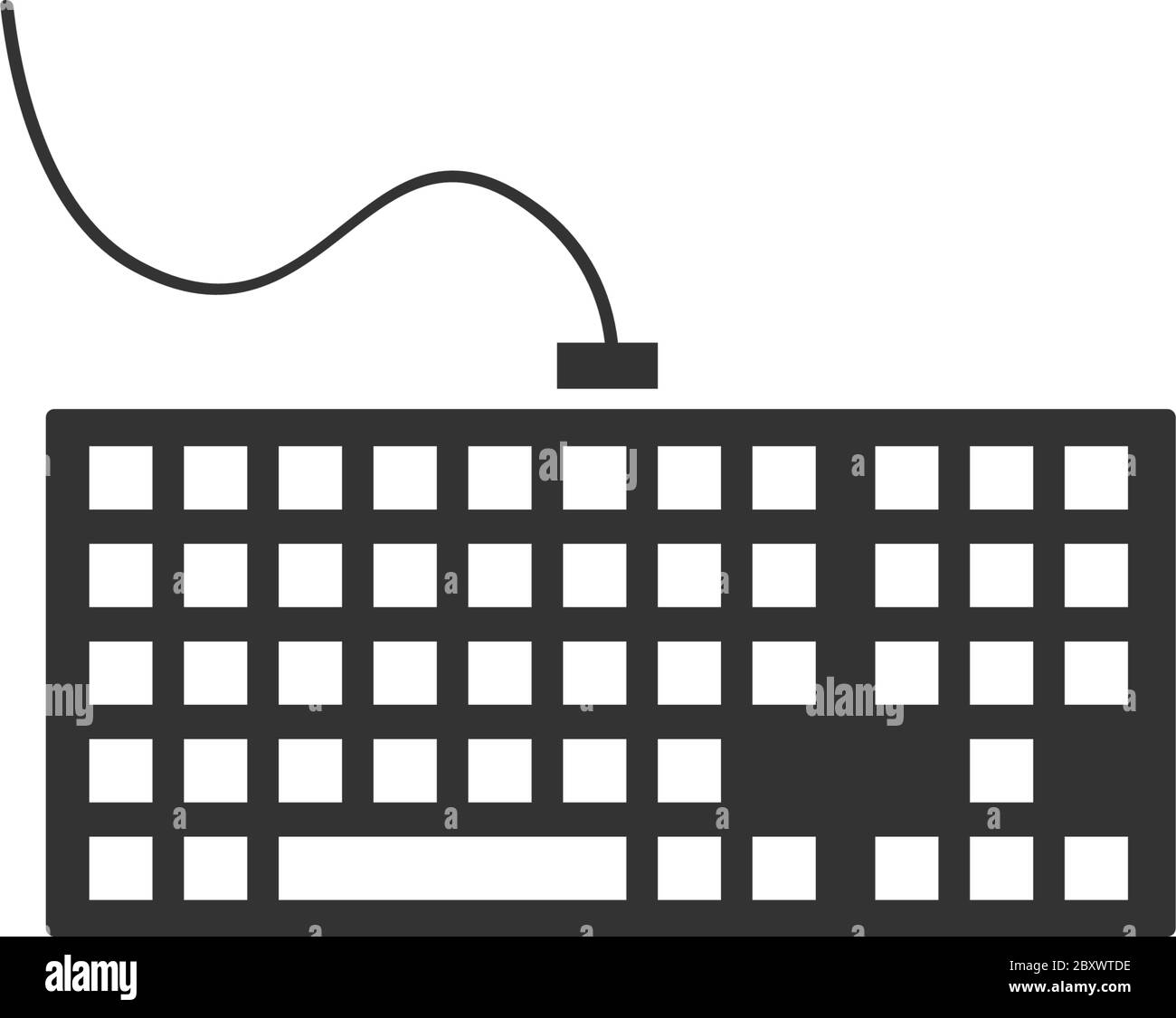 Keyboard. Black Icon Flat on white background Stock Vector Image & Art ...