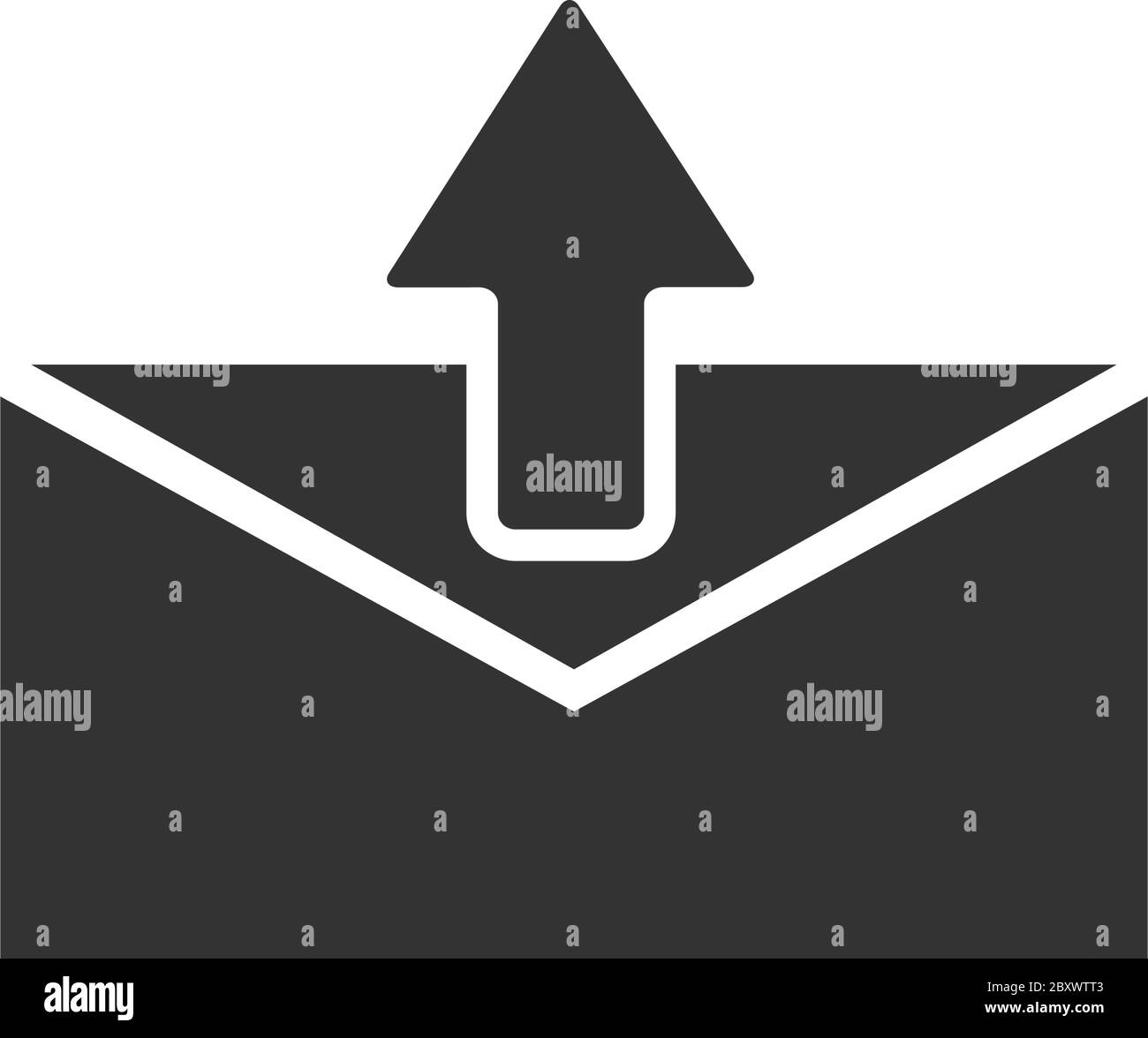 Mail arrow. Black Icon Flat on white background Stock Vector Image ...