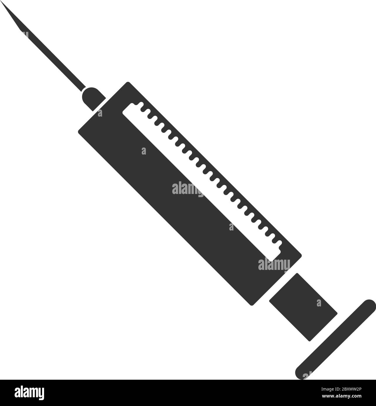 Syringe. Black Icon Flat on white background Stock Vector Image & Art ...