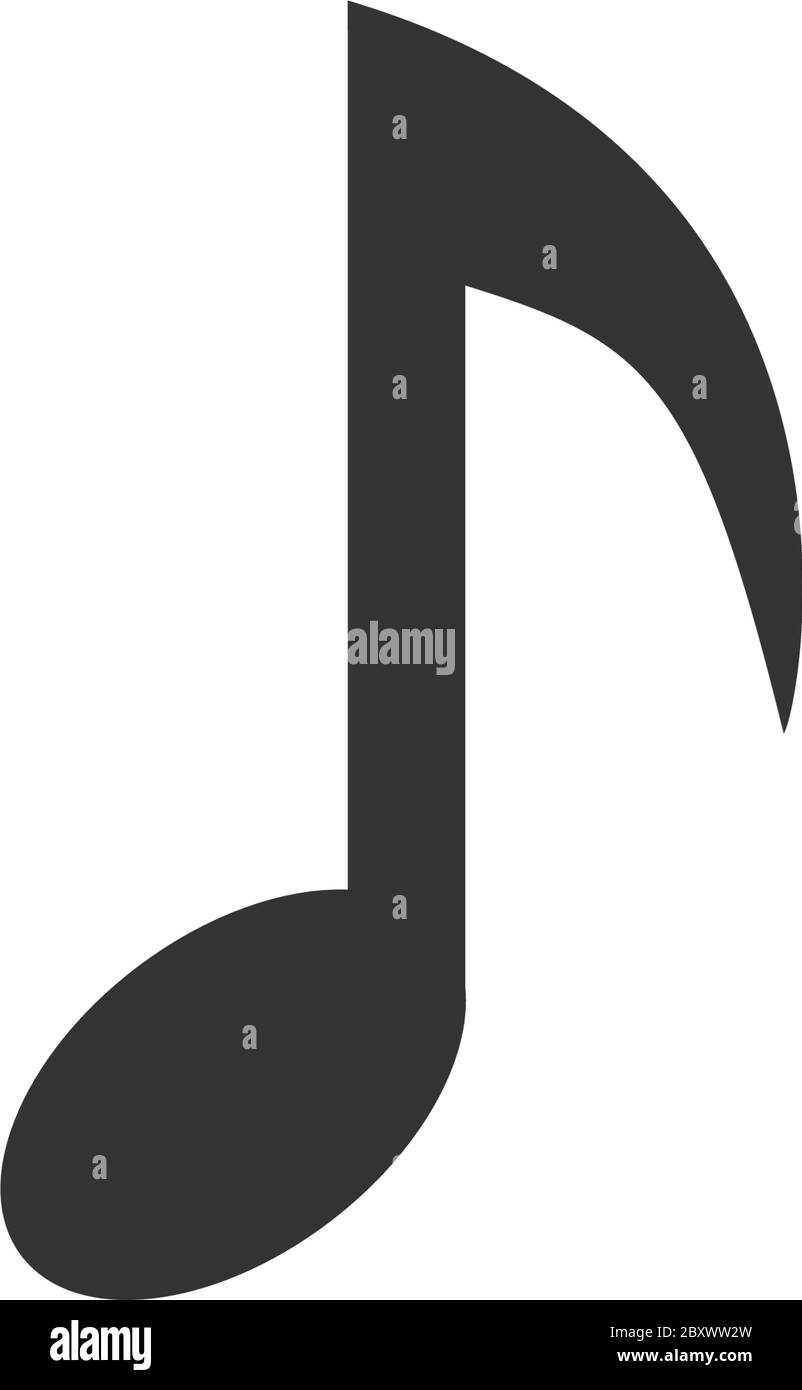 Music note. Black Icon Flat on white background Stock Vector Image ...