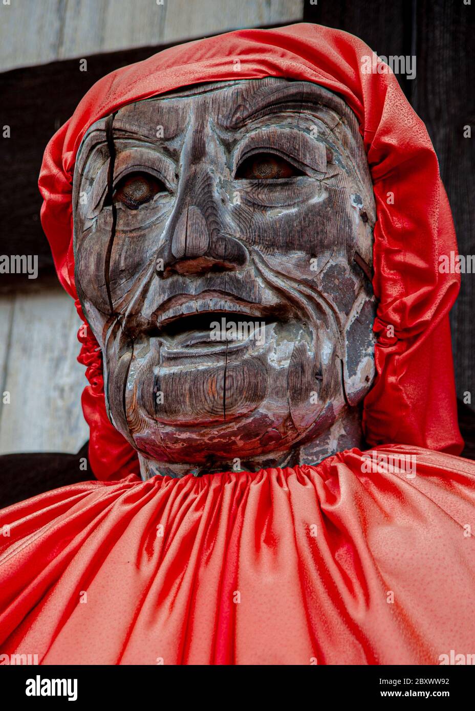 Wooden statue of Binzuru (Pindola), a disciple of the Buddha at The ...