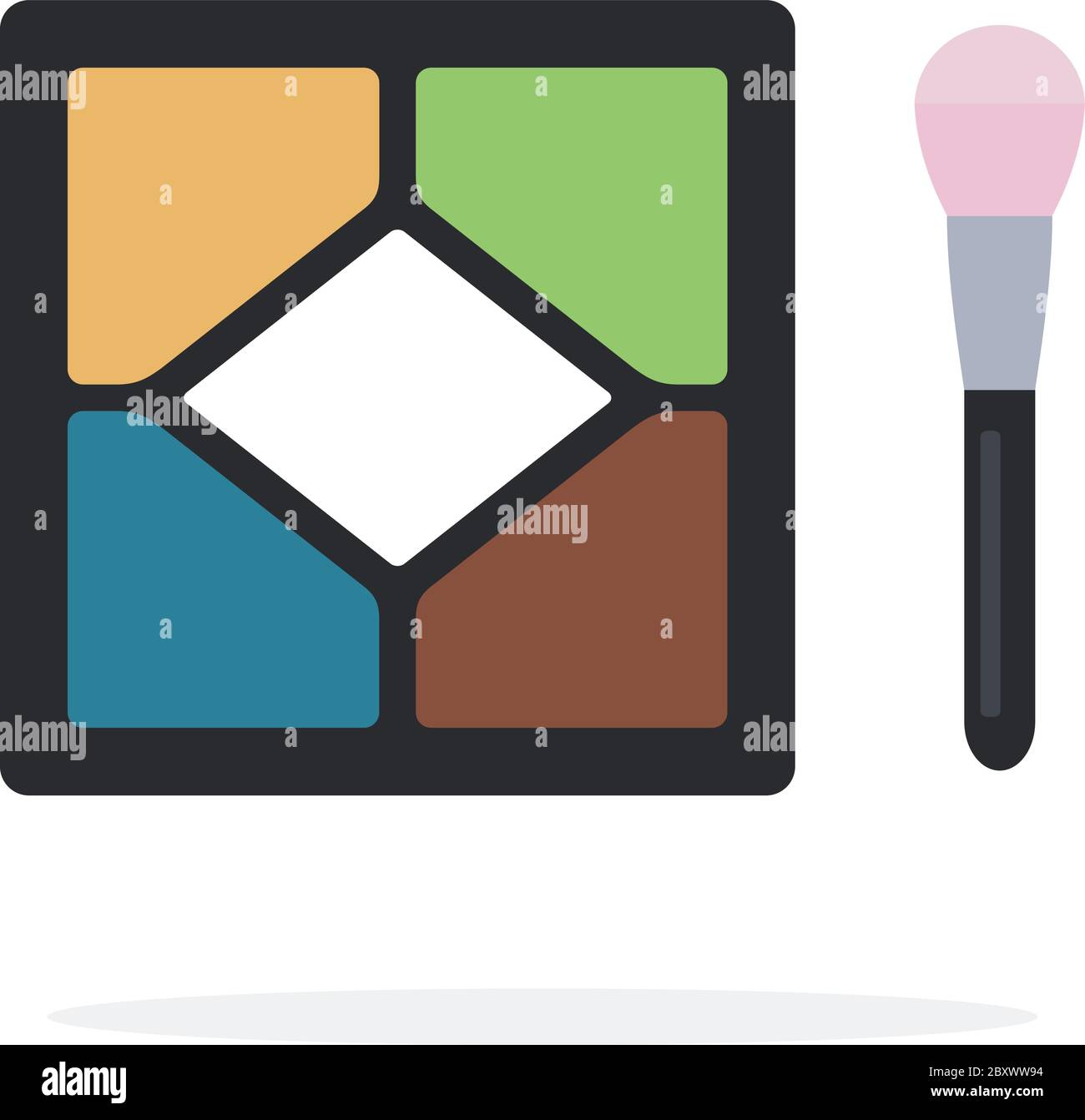 Colored eye shadow compact vector flat material design isolated object ...