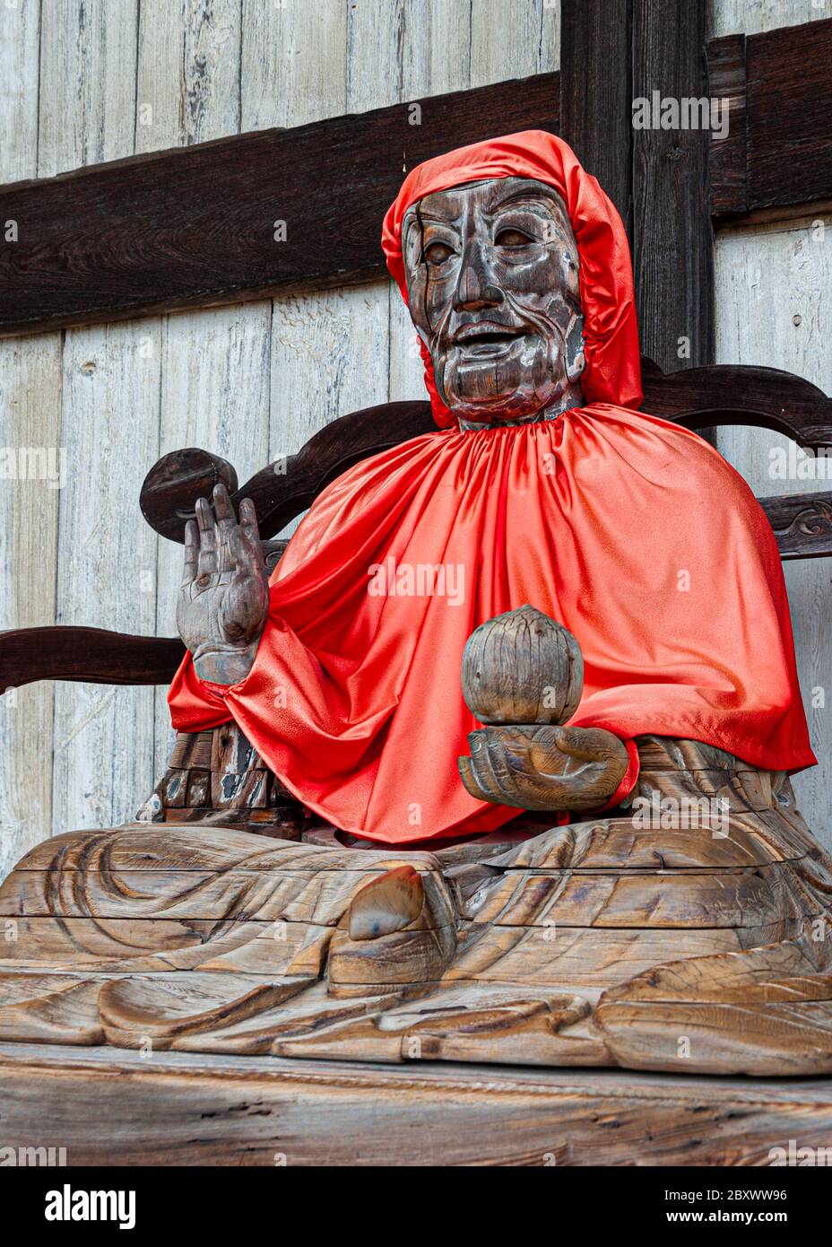 Wooden statue of Binzuru (Pindola), a disciple of the Buddha at The ...
