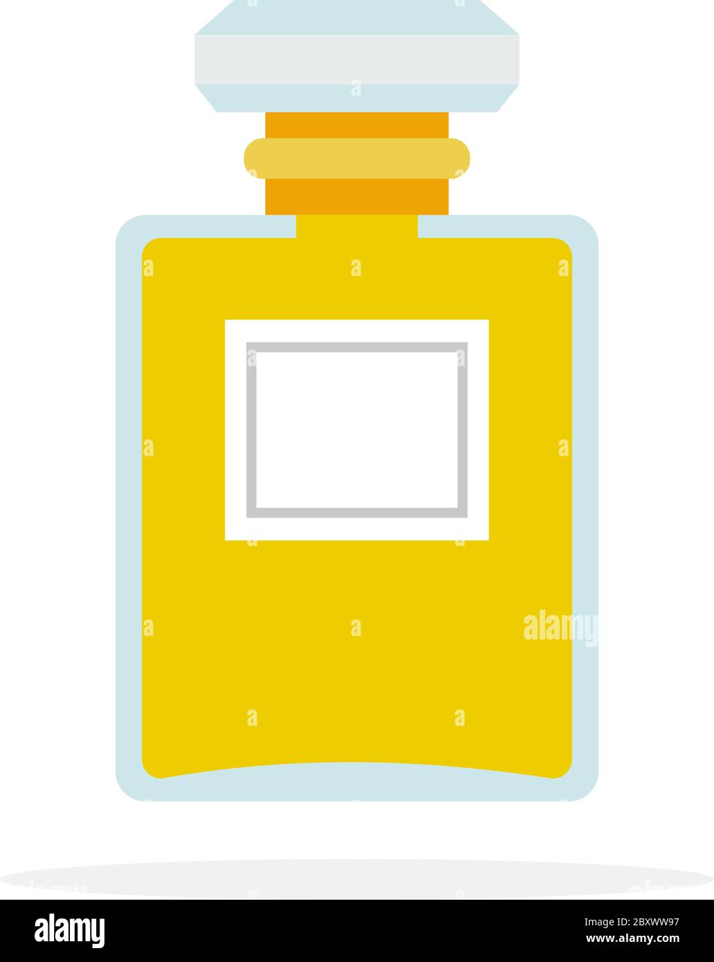Yellow perfume vector flat material design isolated object on white ...