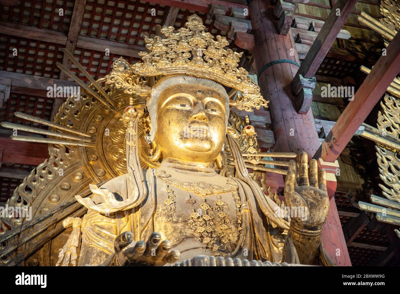 Inside of the todai ji temple hi-res stock photography and images - Alamy