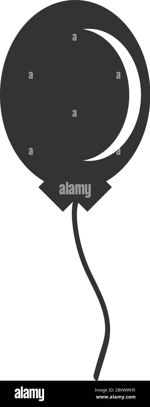 Balloon. Black Icon Flat on white background Stock Vector Image & Art ...