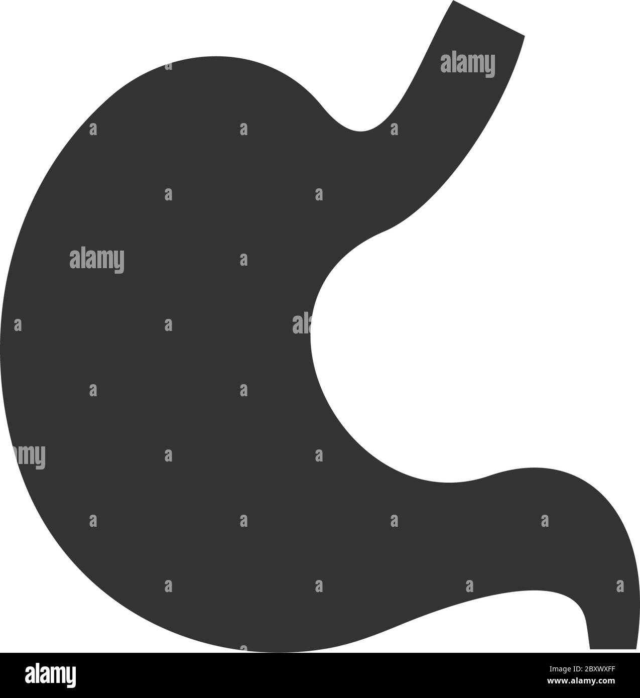 Stomach. Black Icon Flat on white background Stock Vector Image & Art ...