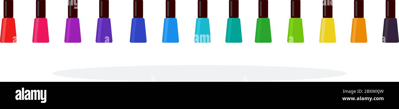 Nail polish in a line vector flat material design isolated object on ...