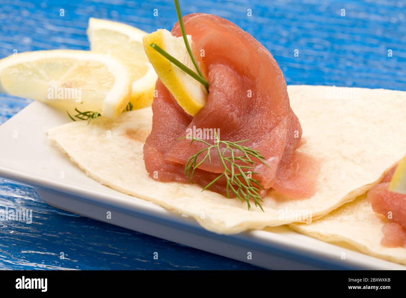 Tuna Sandwich Appetizer Stock Photo - Alamy