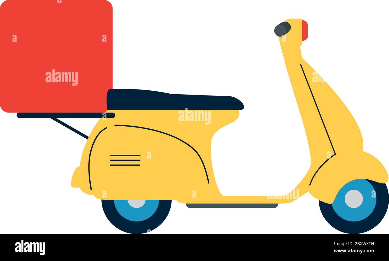 Delivery motorcycle with box vector design Stock Vector Image & Art - Alamy