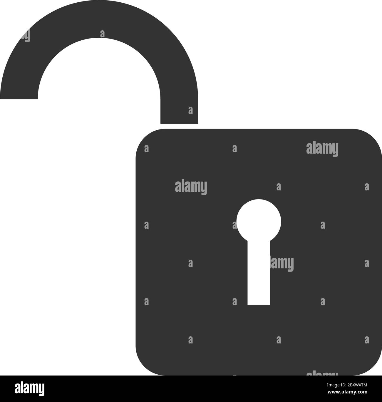 Unlock. Black Icon Flat on white background Stock Vector Image & Art ...