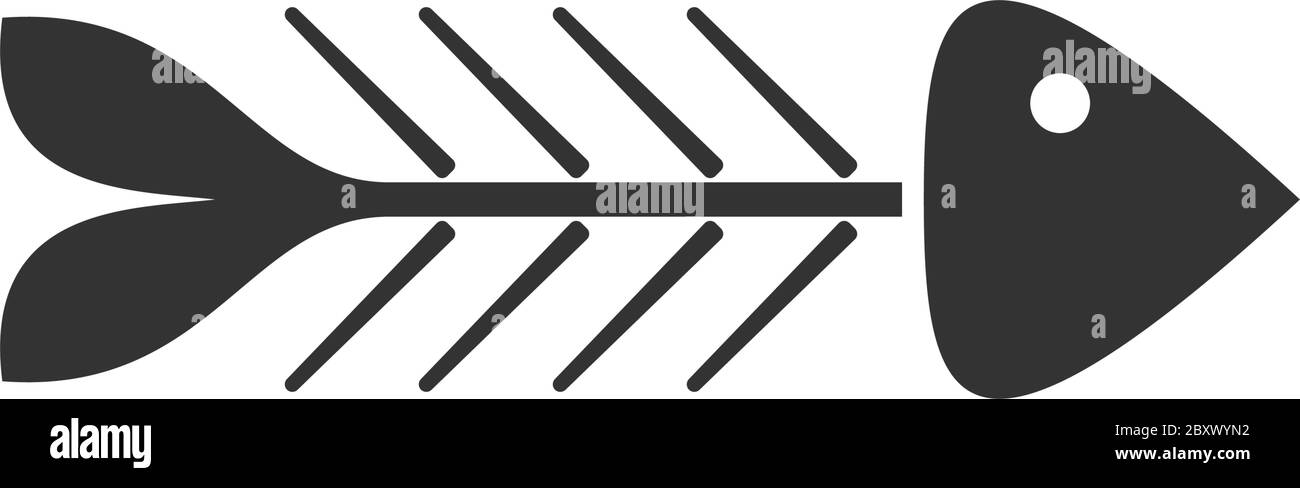 Fishbone. Black Icon Flat on white background Stock Vector Image & Art ...