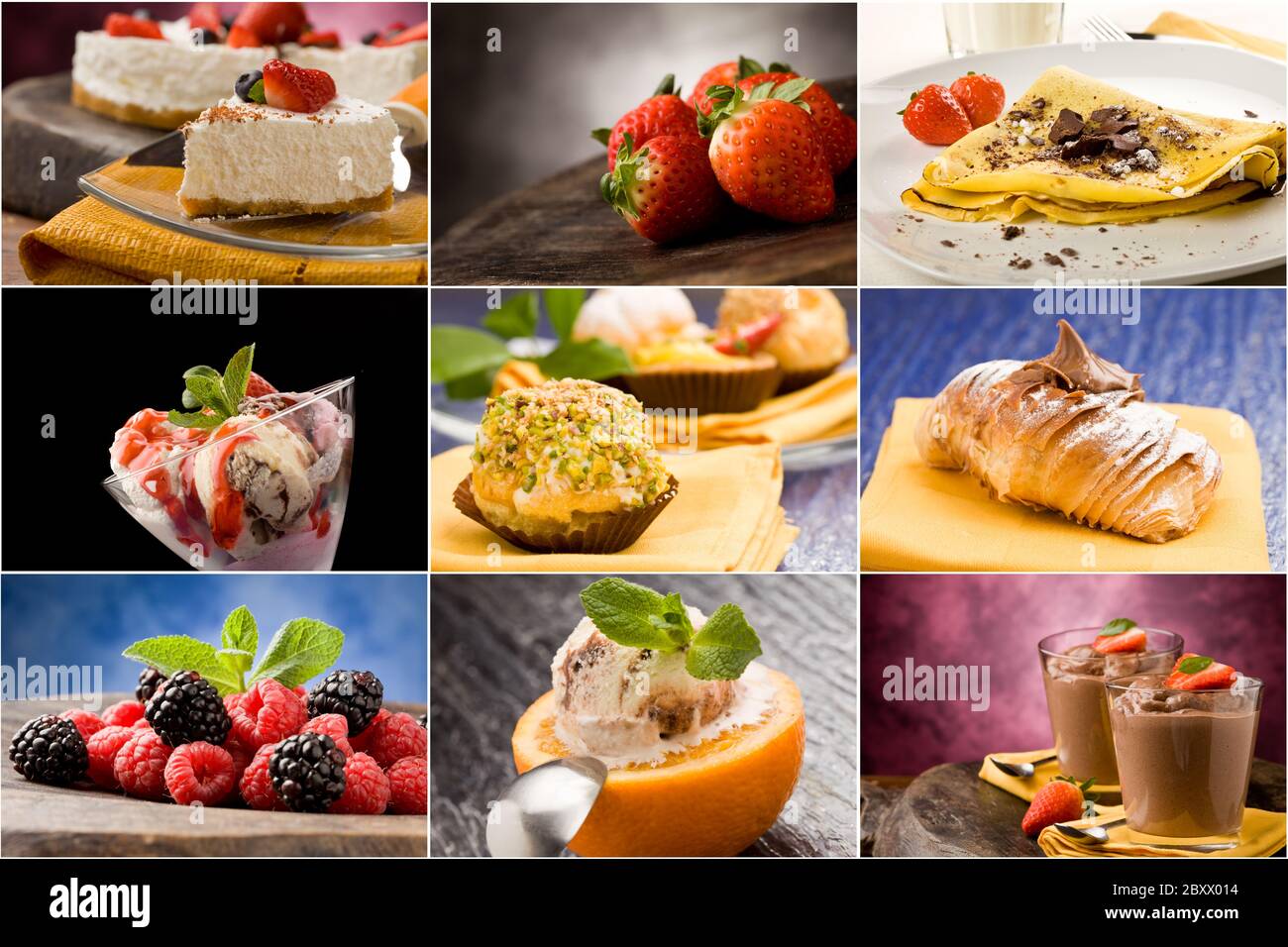 Dessert - Collage Stock Photo - Alamy