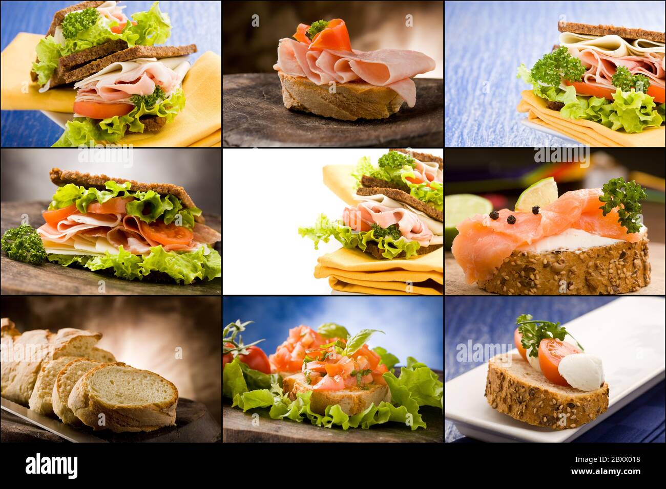 Sandwiches - Collage Stock Photo - Alamy