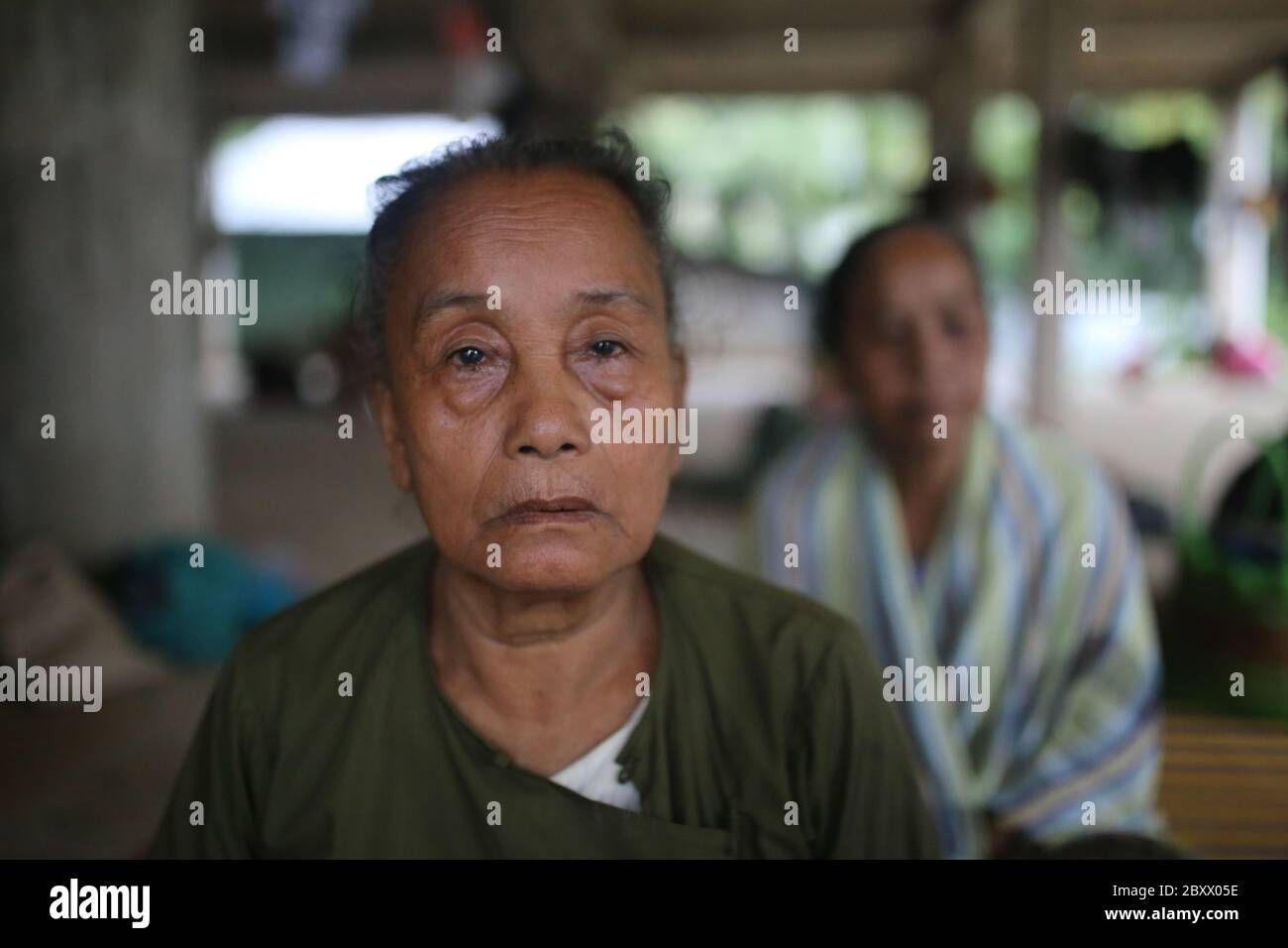 Flood affected indigenous people take shelter at a temporary shelter ...