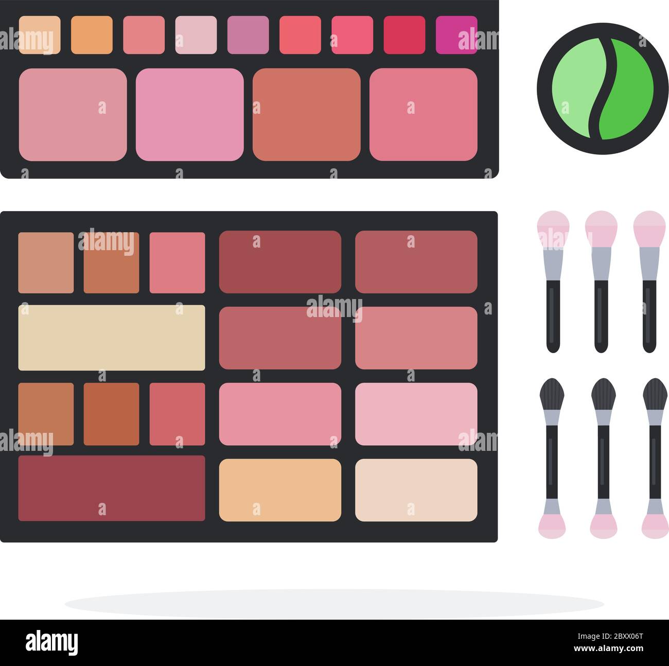 Brushes on eye shadows palette Stock Vector Images - Alamy