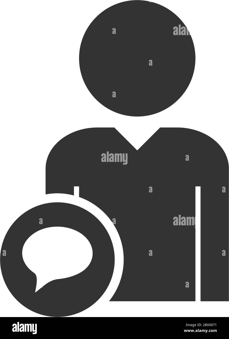 Speaking people. Black Icon Flat on white background Stock Vector Image ...