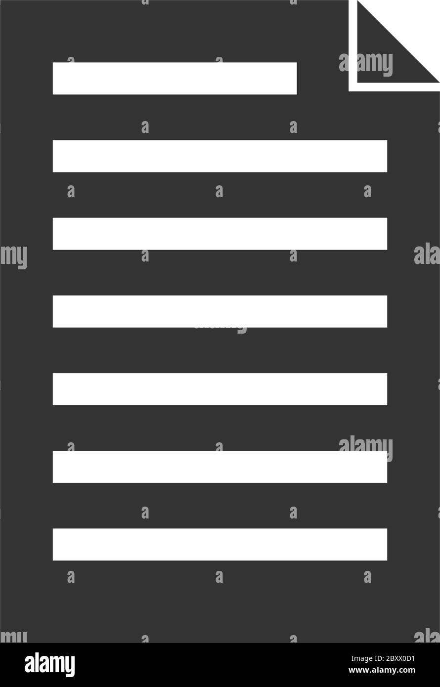 Document. Black Icon Flat on white background Stock Vector Image & Art ...