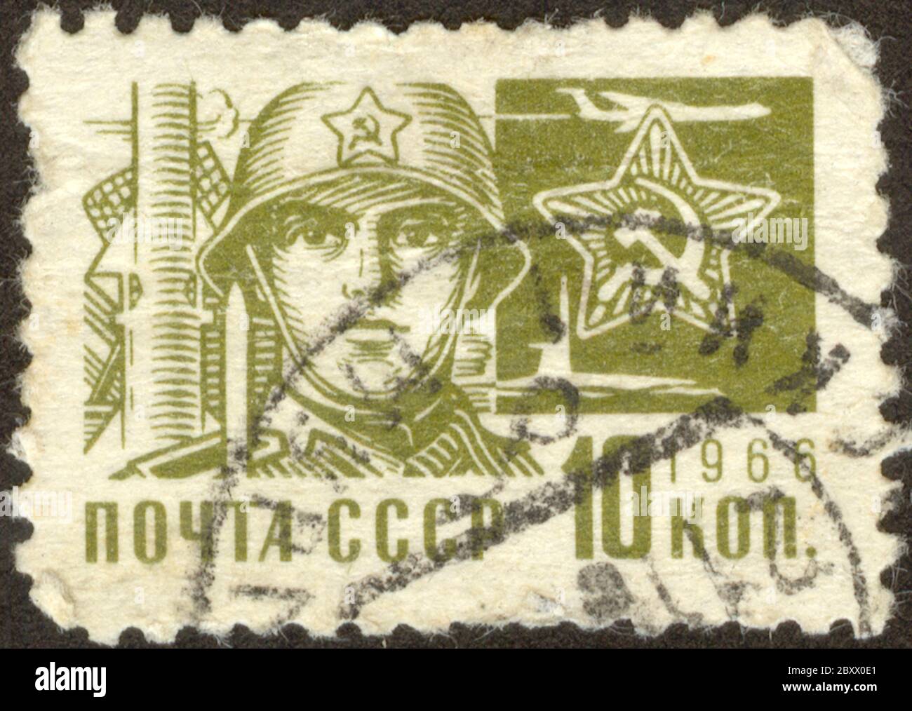 RUSSIA - CIRCA 1966: stamp printed by Russia, shows soldier of the ...