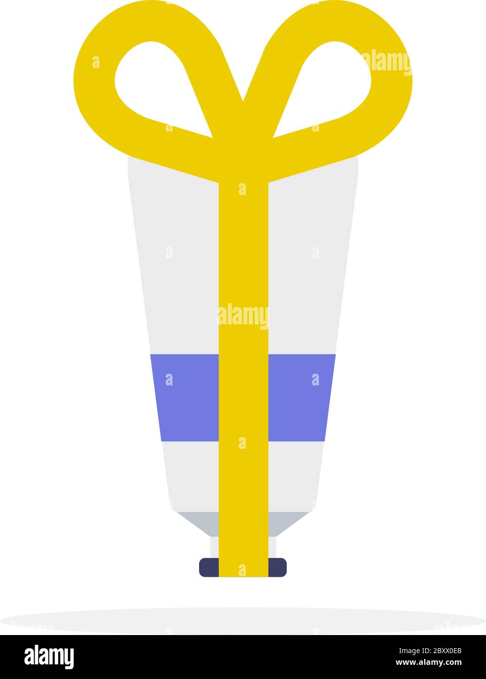 Plastic tube in a gift ribbon vector flat material design isolated ...