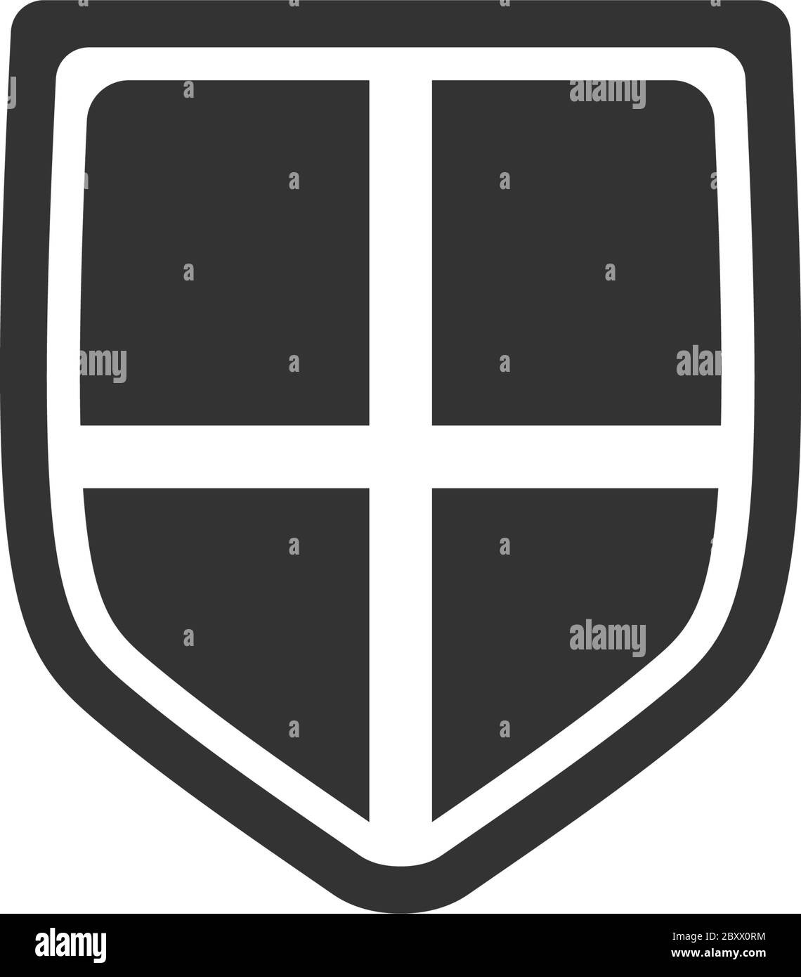 Shield. Black Icon Flat on white background Stock Vector Image & Art ...
