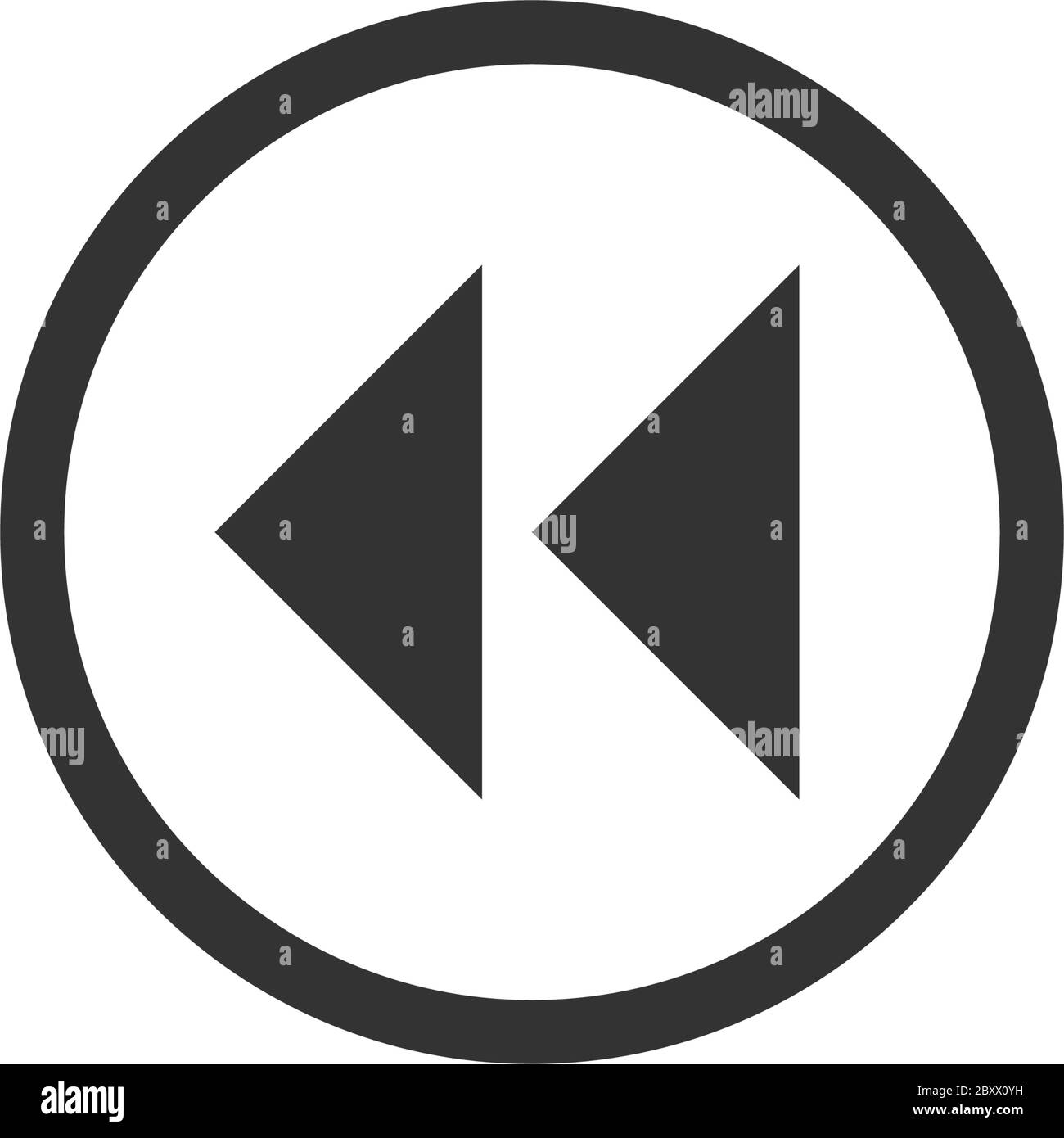 Rewind. Black Icon Flat on white background Stock Vector Image & Art ...