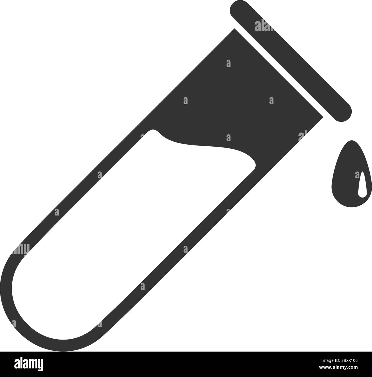 Test tube. Black Icon Flat on white background Stock Vector Image & Art ...