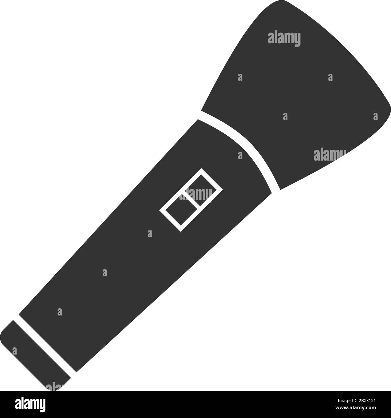 Flashlight. Black Icon Flat on white background Stock Vector Image ...