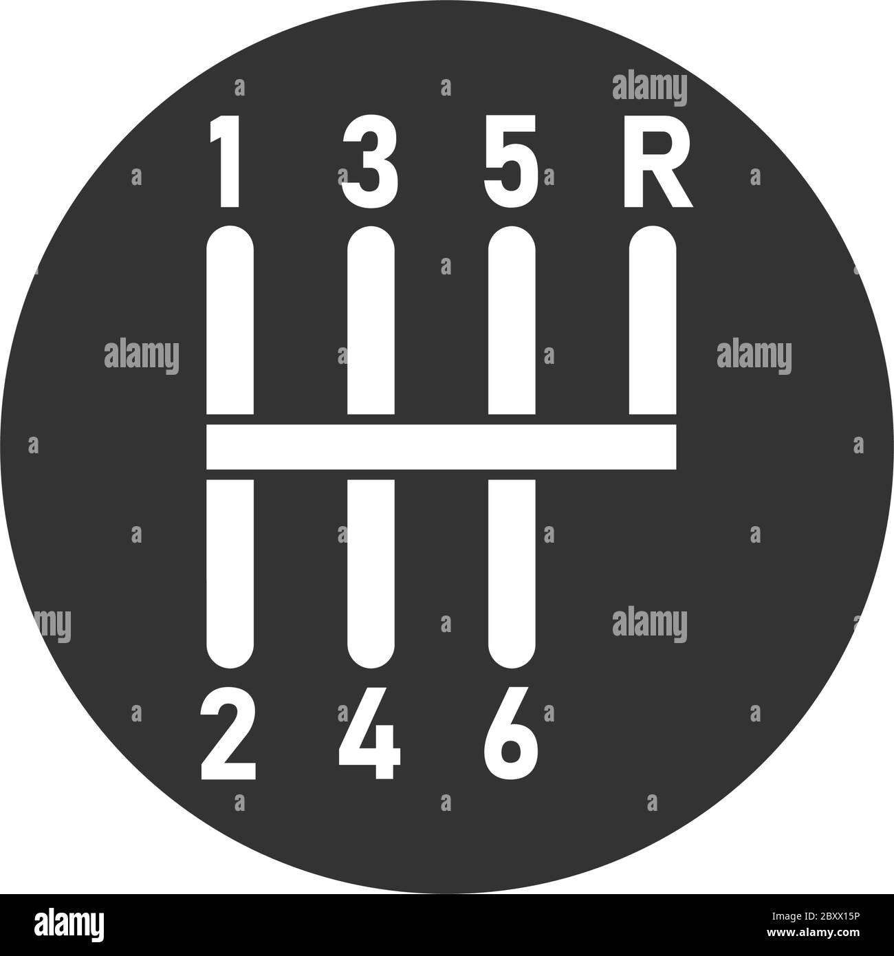 Gear shifter. Black Icon Flat on white background Stock Vector Image ...