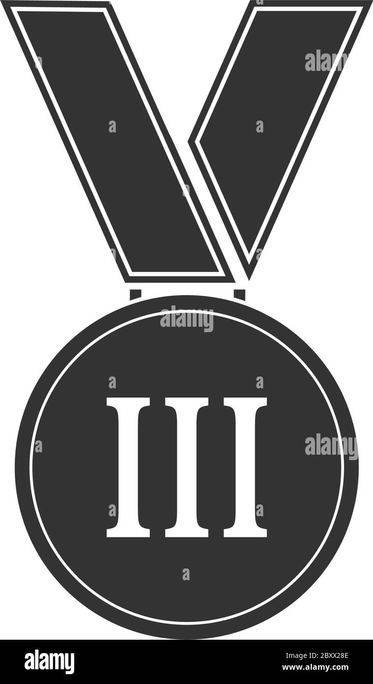 Golden medal icon black Cut Out Stock Images & Pictures - Alamy