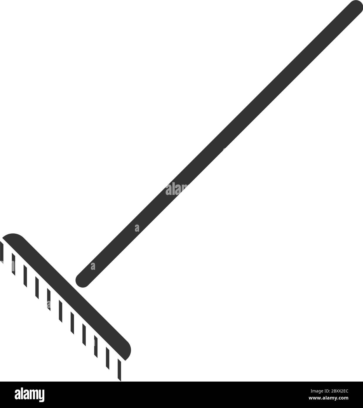 Rake. Black Icon Flat on white background Stock Vector Image & Art - Alamy